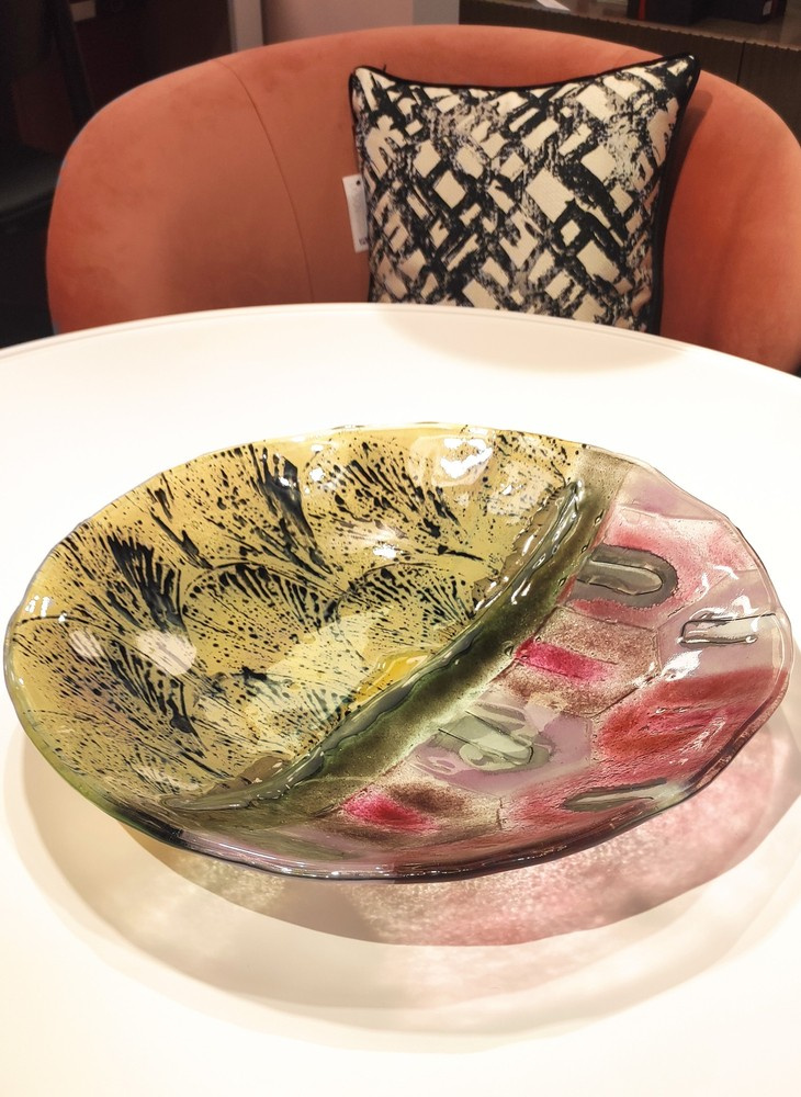 Patera okrągła duża HEKSAGONY | Szkło \ Szkło artystyczne Szkło \ Szkło ...